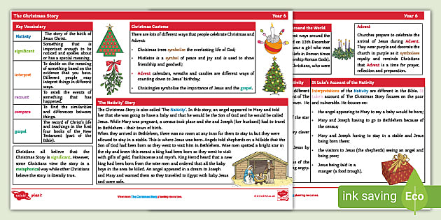 The Christmas Story Knowledge Organizer | Year 6 RE - Twinkl