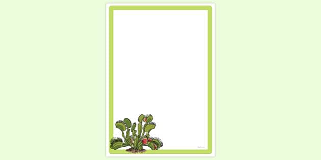 * NEW * Simple Blank Venus Fly Trap Page Border | Twinkl
