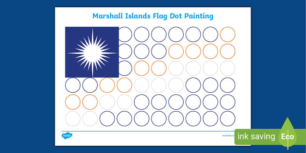 Marshall Islands Flag Dot Painting Worksheet