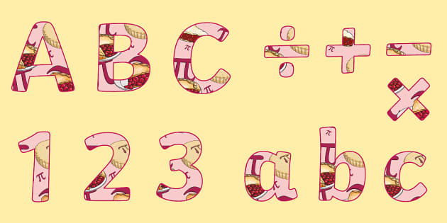 Sweet as Pi Bulletin Board Letters and Numbers - Twinkl