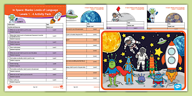 In Space: Blanks Levels of Language Levels 1 - 4 Activity Pack