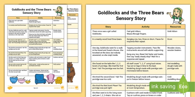 Goldilocks And The Three Dinosaurs Activities