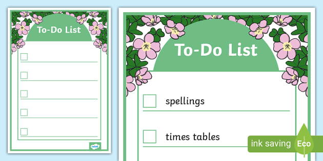 Flower-Themed To-Do List (teacher made) - Twinkl