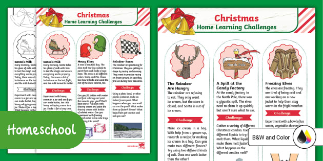 Christmas Home Learning Challenges (teacher made) - Twinkl