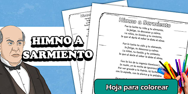 Hoja para colorear: Himno a Sarmiento