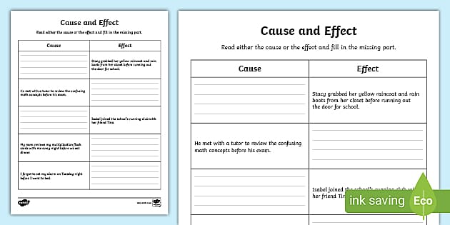 Cause And Effect What Happens First Next Activity Twinkl
