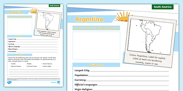 KS2 Argentina Research Activity (teacher made) - Twinkl