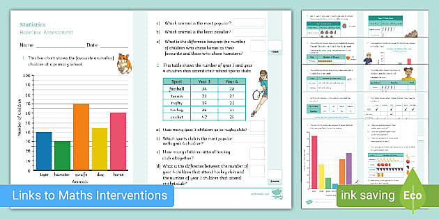 👉 Year 4 Statistics Baseline Assessment (teacher made)