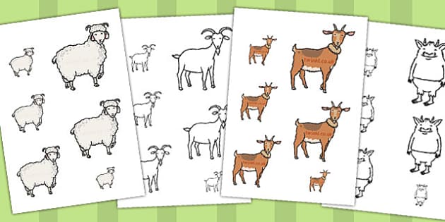 The Three Billy Goats Gruff Size Ordering (teacher made)