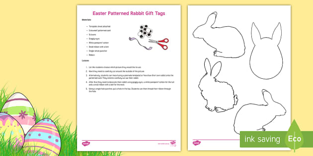 Easter Patterned Rabbit Gift Tags Craft (teacher made)
