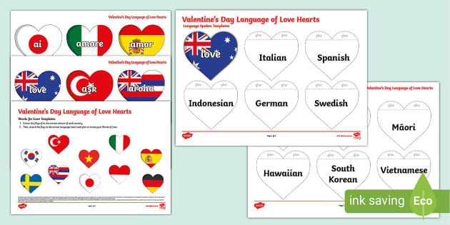 Valentine’s Day MFL Activity | Love In Different Languages