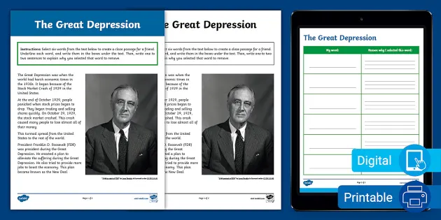 Read Aloud The Great Depression