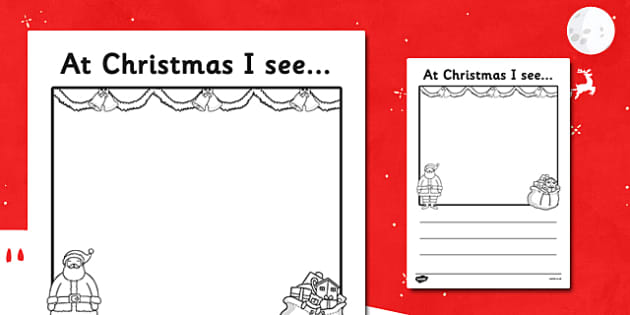 FREE! - At Christmas I See Writing Frame - At christmas I see, christmas