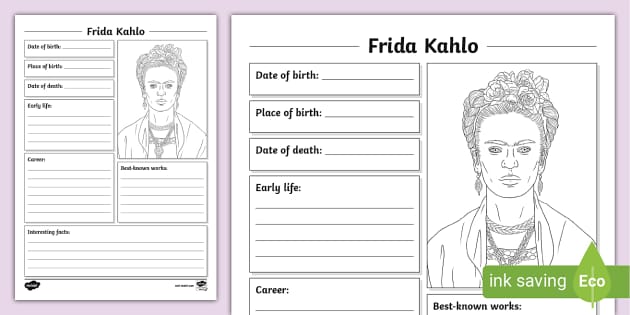 Frida Kahlo Fact File,Frida Kahlo (teacher made)