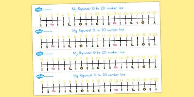 Rapunzel Number Lines 0-20 (Teacher-Made) - Twinkl