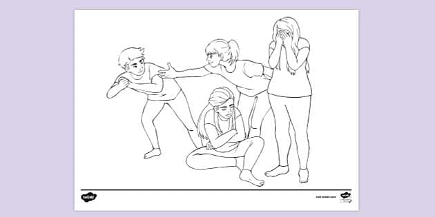 Students Doing Drama Colouring | Colouring Sheets - Twinkl