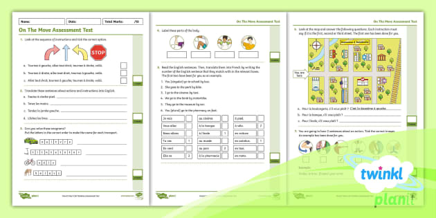👉 French: On The Move: Year 4 Assessment Test - Twinkl