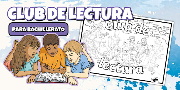 Cartel para colorear: Club de lectura para bachillerato