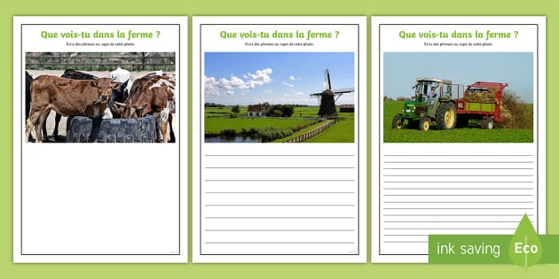 Supports-photos pour la production d'écrits : À la ferme