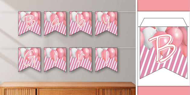 Baby Girl Bunting | Twinkl Party (teacher made) - Twinkl