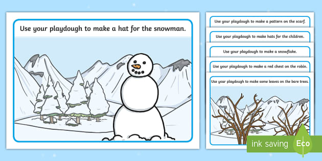 Winter Playdough Mats (teacher made) - Twinkl