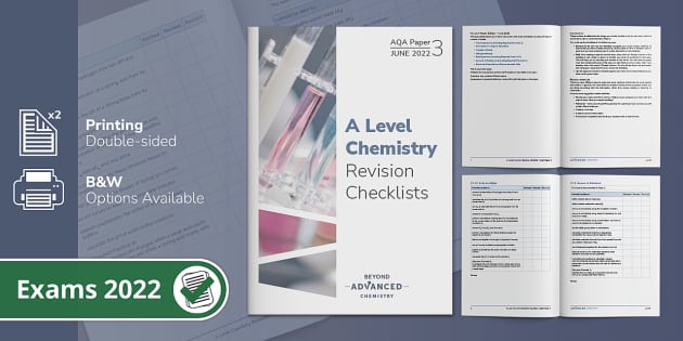A Level Chemistry AQA Paper 3 Exam Revision Checklist