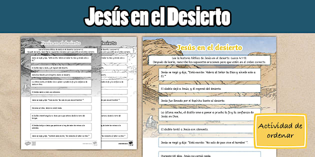 Hoja de Trabajo para Ordenar: Jesús en el Desierto