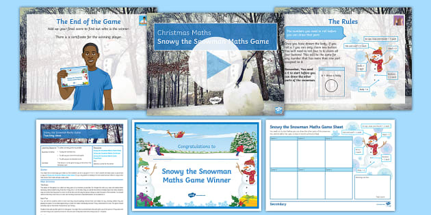 Snowy the Snowman Maths Game (teacher made)