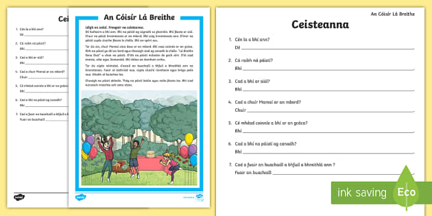 The Birthday Party Reading Comprehension | Gaeilge Resources