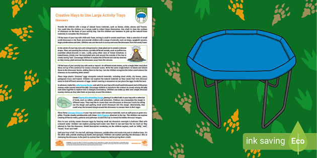 EYFS Ages 2-3 Large Activity Trays: Dinosaurs | Twinkl
