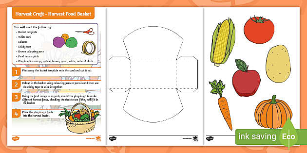 ELC Harvest Craft - Harvest Food Basket (teacher made)
