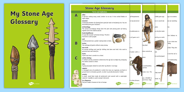 The Stone Age Glossary (teacher made)