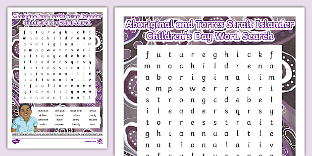 Aboriginal and Torres Strait Islander Children’s Day Word Search