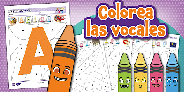 Lectoescritura: Vocales para colorear e imprimir