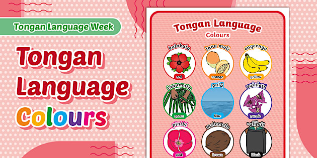 Tongan Language Colours Poster