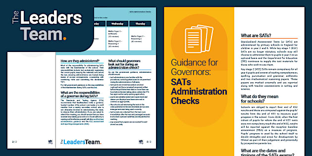 Guidance for Governors: SATs Administration Checks
