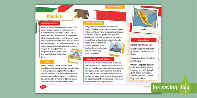 KS2 Mexico Fact File (Hecho por educadores) - Twinkl