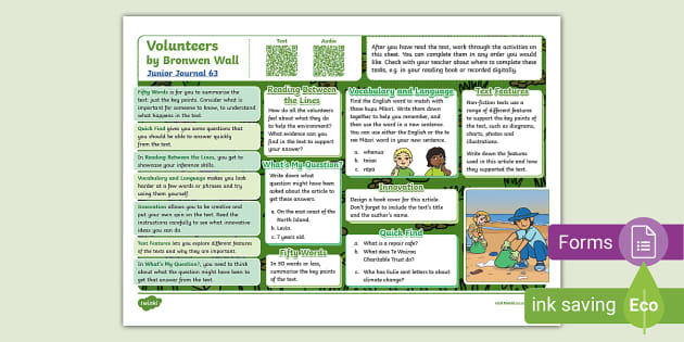 Junior Journal 63 August 2022: Volunteers Article Follow-Up