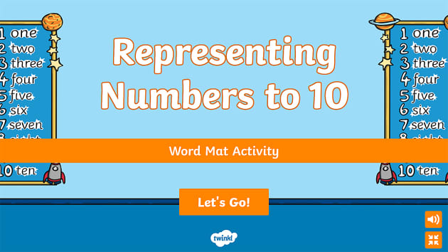 Representing Numbers To 10 Interactive Word Mat Activity