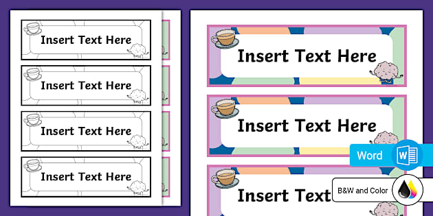 Modern Calm Colors Editable Labels - Twinkl