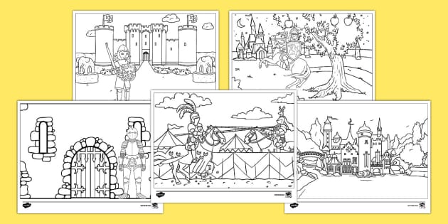 knights and castles coloring pages