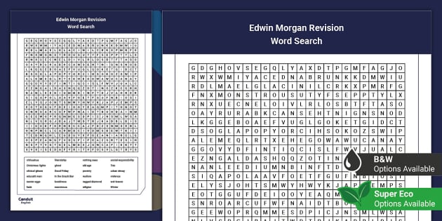 Edwin Morgan Revision Word Search (Lehrer gemacht) - Twinkl