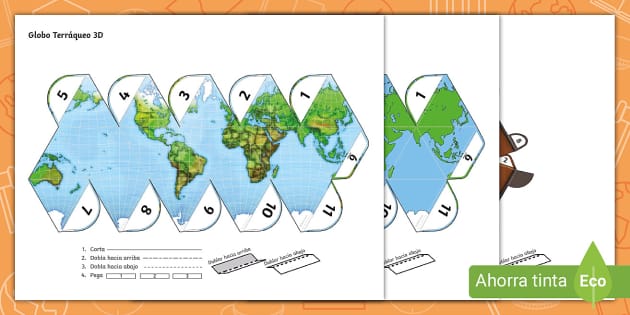 Globo Terráqueo 3D Imprimible (profesor hizo) - Twinkl