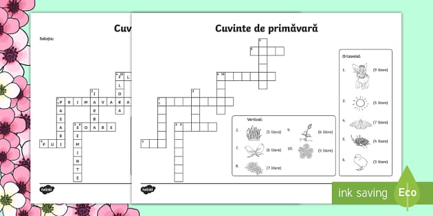 Cuvinte de primăvară | Rebus | Twinkl RO