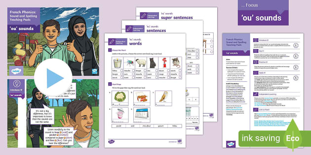 👉 French Phonics: Sound and Spelling Pack: 'ou' sounds