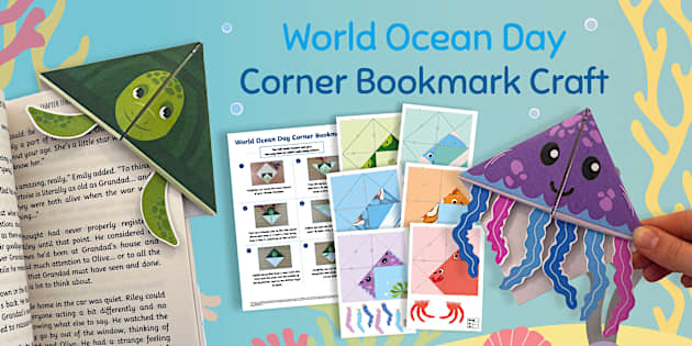 World Ocean Day Corner Bookmark Craft