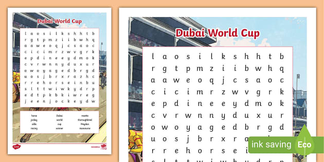 Dubai World Cup Word search (teacher made) - Twinkl
