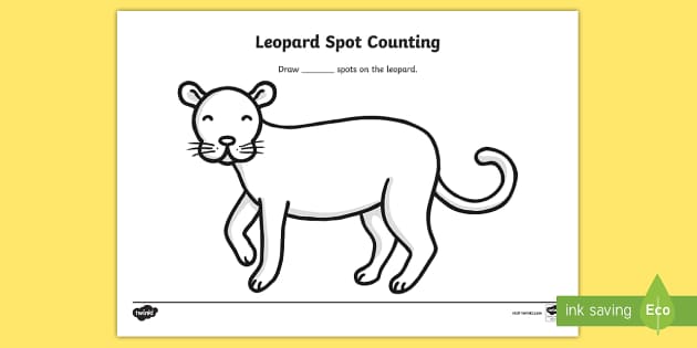 Leopard Spots Counting and Colouring Sheet (teacher made)
