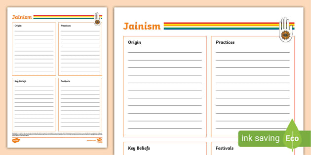 Jainism Fact File Template (teacher made) - Twinkl
