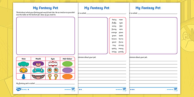 Formidable Sid: My Fantasy Pet Drawing Worksheet